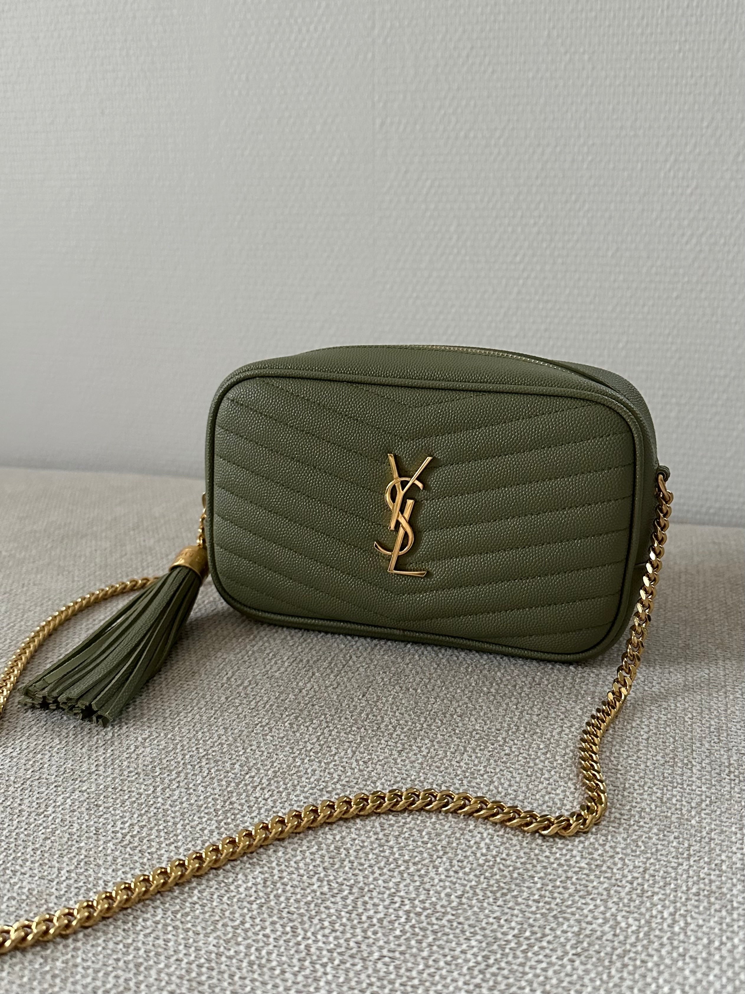 YSL Mini Lou Camera Bag Pistache GHW